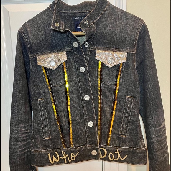 GAP | Jackets & Coats | Custom Hand Painted Repurposed Denim Jacket ...